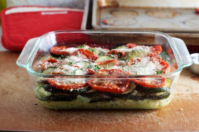 Zucchini, Tomato and Rice Gratin
