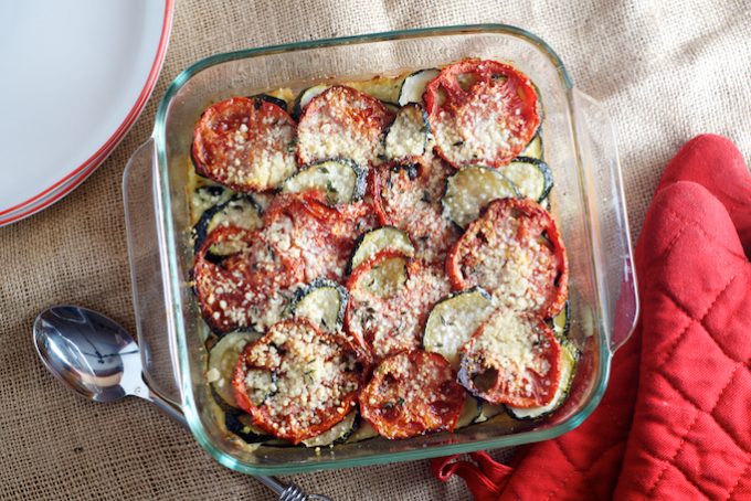 Zucchini, Tomato and Rice Gratin