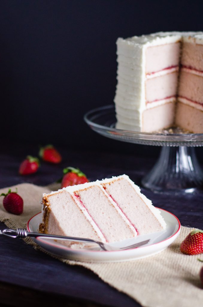 Strawberry Layer Cake with Cream Cheese Frosting